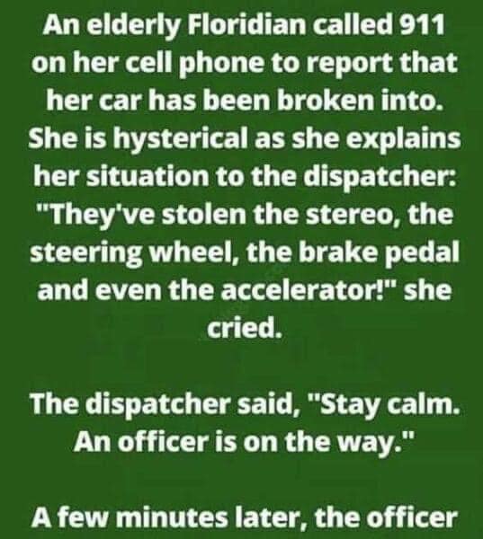 Hysterical 911 Call: Grandma’s Car Stolen? What the Officer Found Will ...